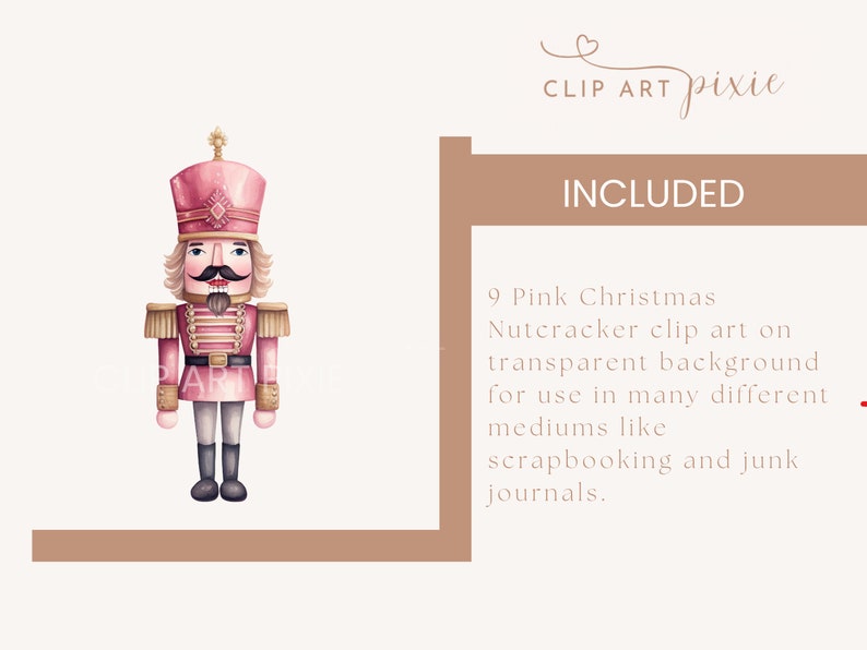 Pink Christmas Nutcrackers Clip Art Pack Watercolour, Clipart or ...