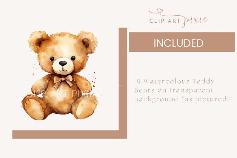 Watercolour Just Teddy Bears Clip Art Pack Watercolour, Clipart or ...