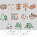 Cozy Camping & Cabin Life Clipart Pack – Bold Outlines for Stickers ...