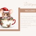 Christmas Mice in Teacups Clip Art Pack Watercolour, Clipart or ...