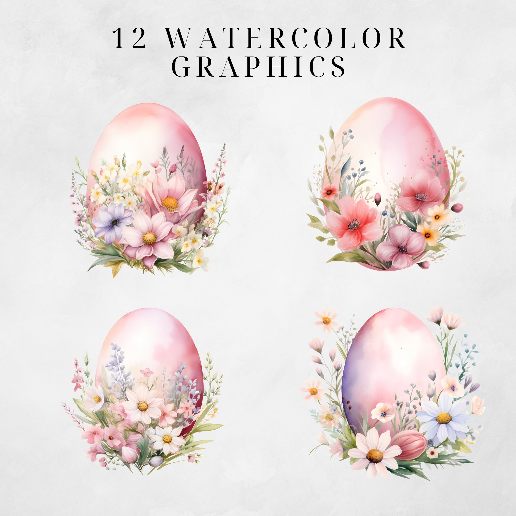 Watercolor Pastel Easter Eggs Clipart, Clipart for Commercial Use ...