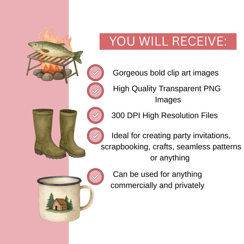 Watercolor Fishing Clipart Set | Tackle Box Tools, Boats, Lures & River ...