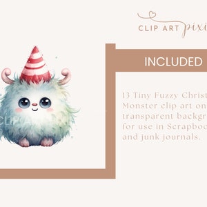 Tiny Fuzzy Christmas Monsters Clip Art Pack Watercolour, Clipart or ...