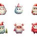 Tiny Fuzzy Christmas Monsters Clip Art Pack Watercolour, Clipart or ...