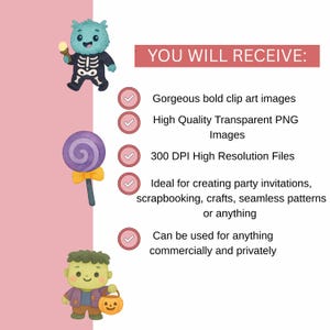 Spooky Cute Halloween Monster Clipart Bundle – Watercolor Pngs, Kids ...