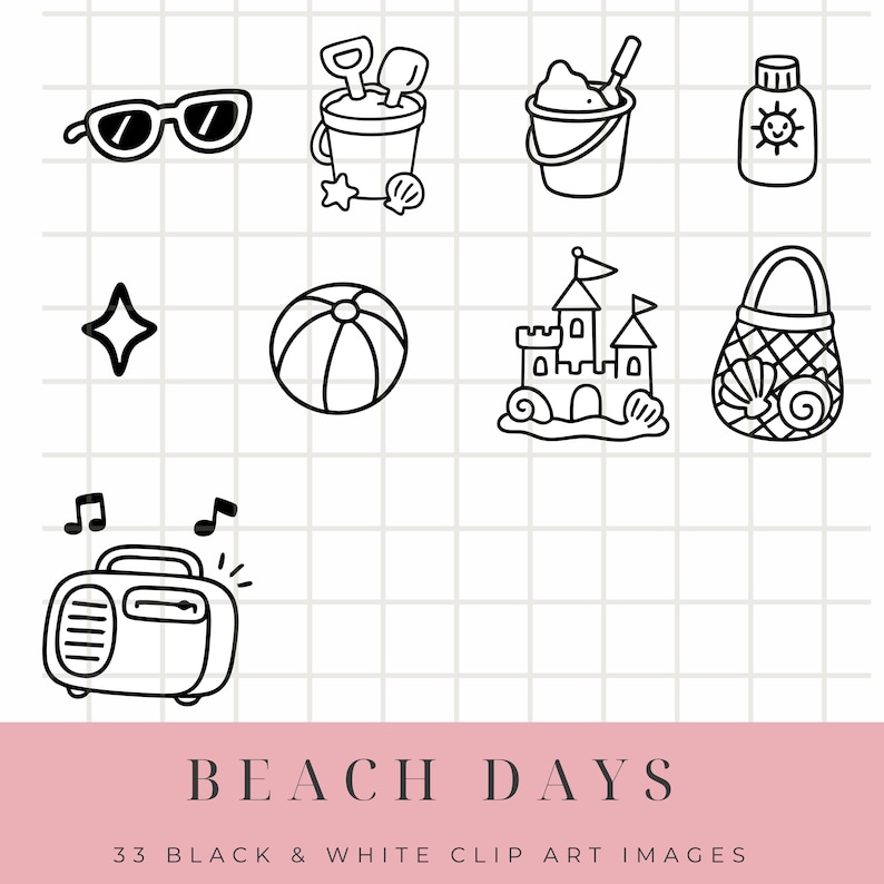 Beach Days Clipart Pack – Bold & Fun Summer Elements, Beach Toys ...