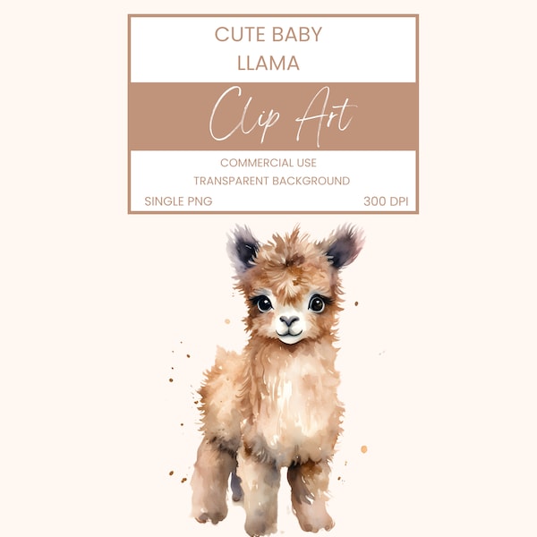Cute Llama Clipart - Etsy