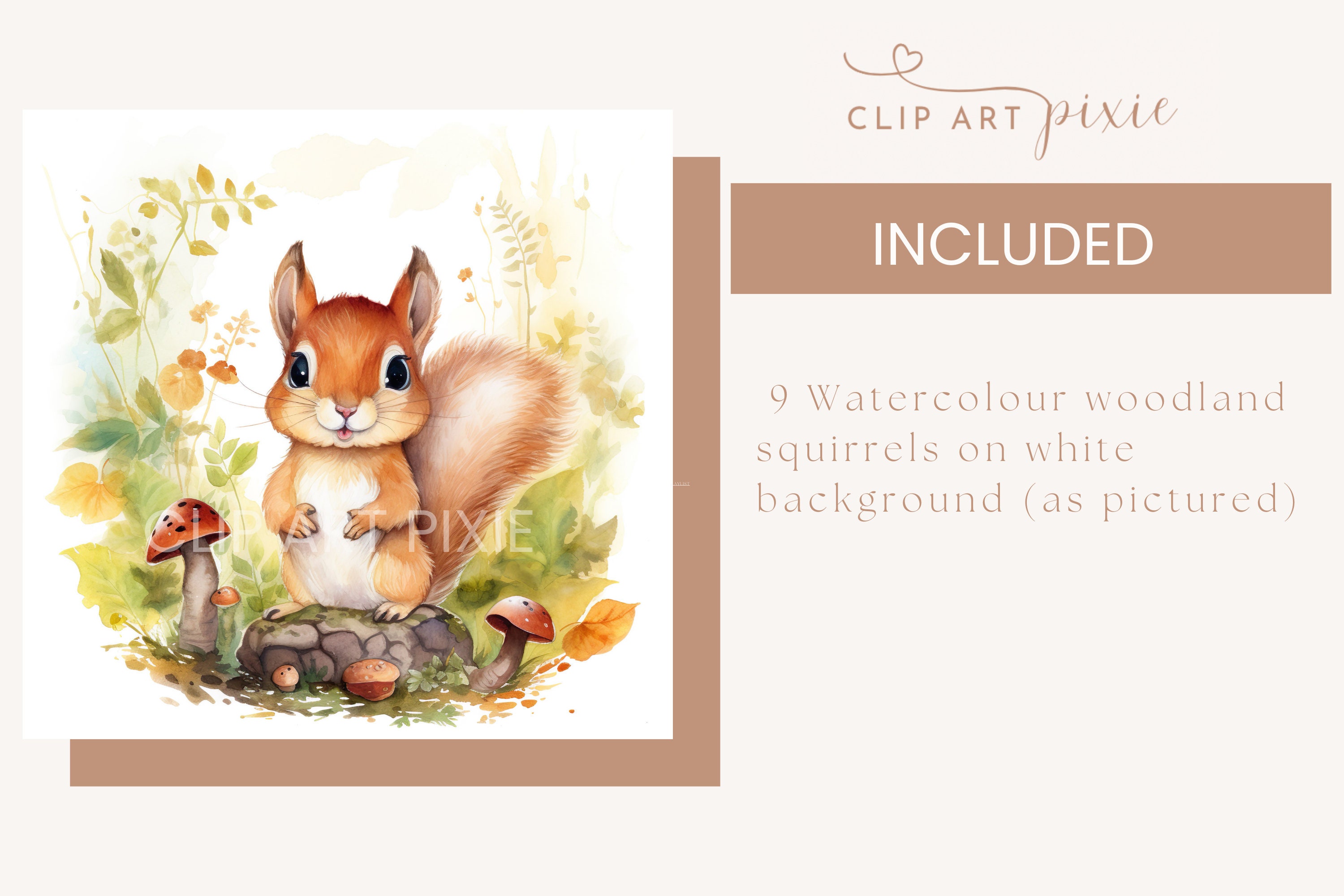 Woodland Squirrel Clipart PNG, Junk Journaling, Bundle, Woodland ...