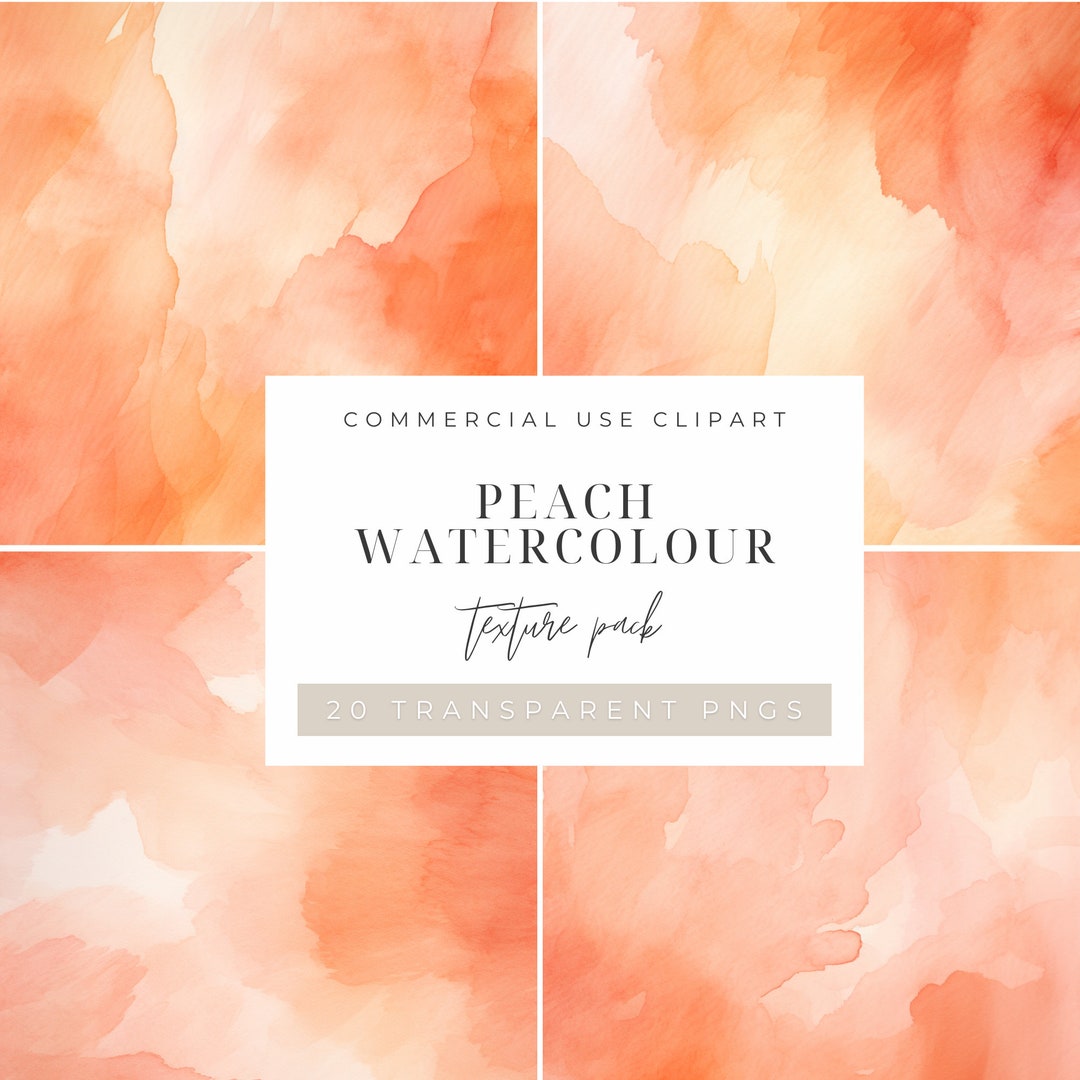 Peach Orange Watercolour Texture Digital Paper PNG, Junk Journaling ...