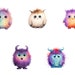Tiny Fuzzy Monsters Clip Art Pack Watercolour, Clipart or Commercial ...