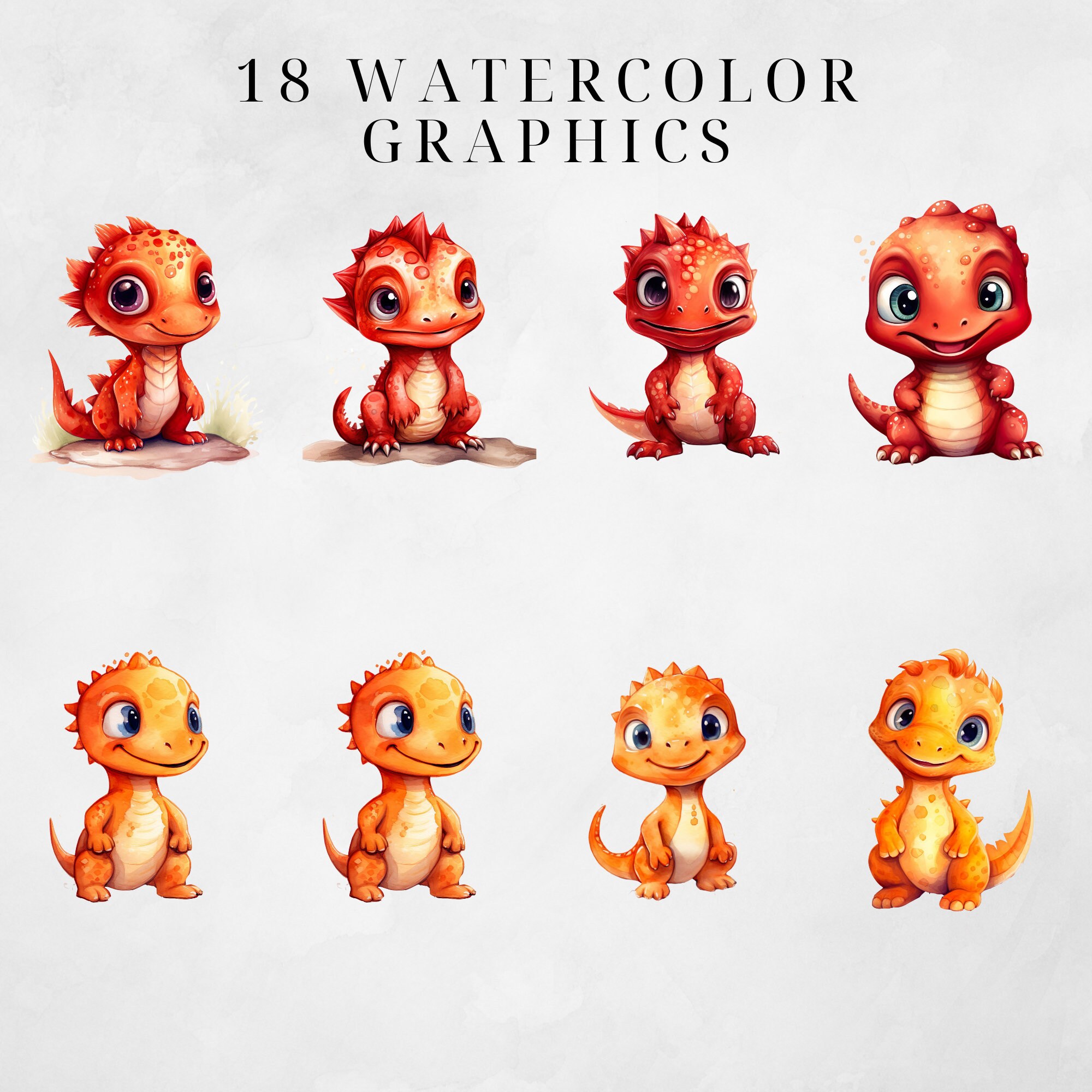 Watercolour Pastel Dinosaurs Clip Art Pack Watercolour, Clipart for ...