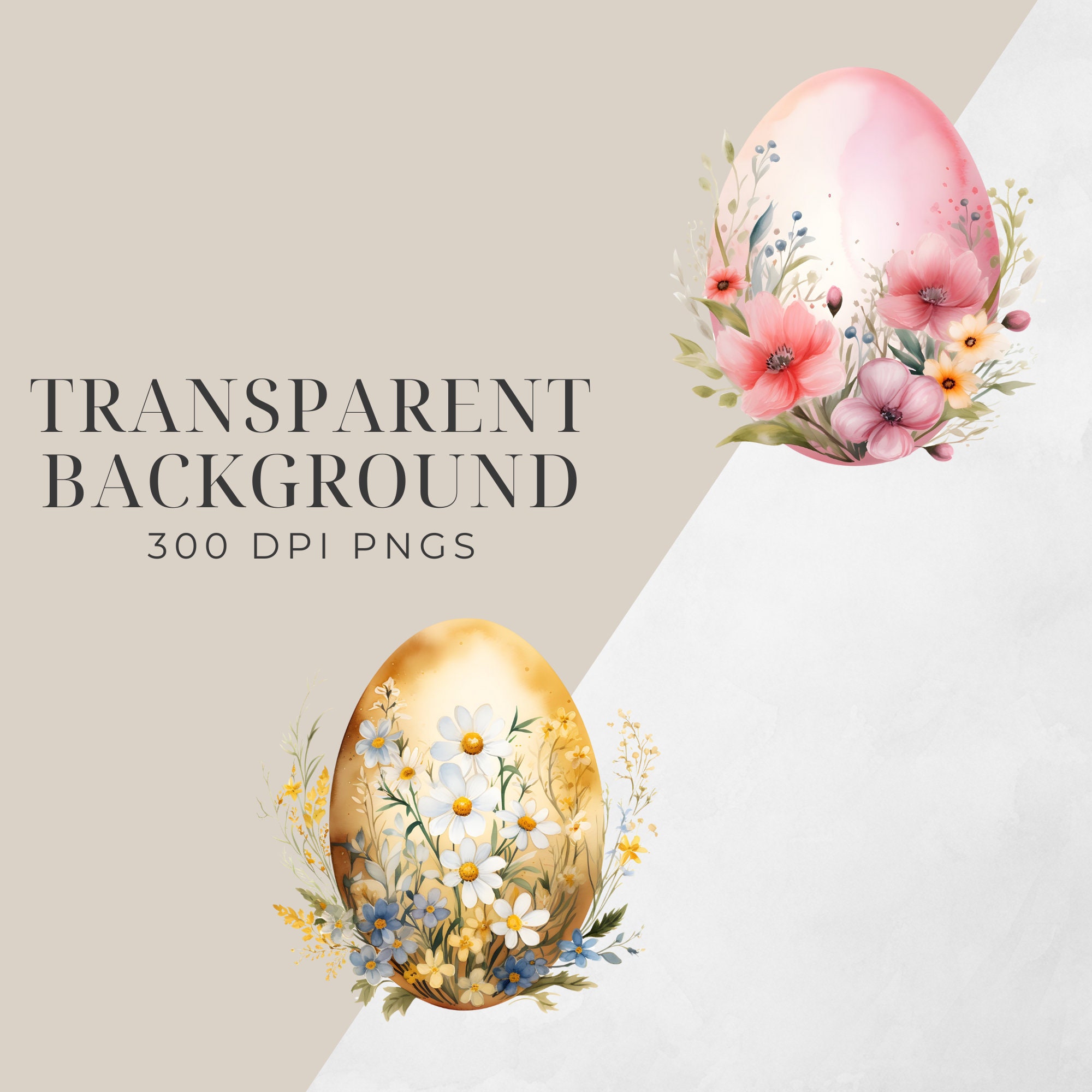 Watercolor Pastel Easter Eggs Clipart, Clipart for Commercial Use ...