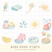 Kids Pool Party Clipart | Watercolor Summer Pool Fun | Cute Baby ...