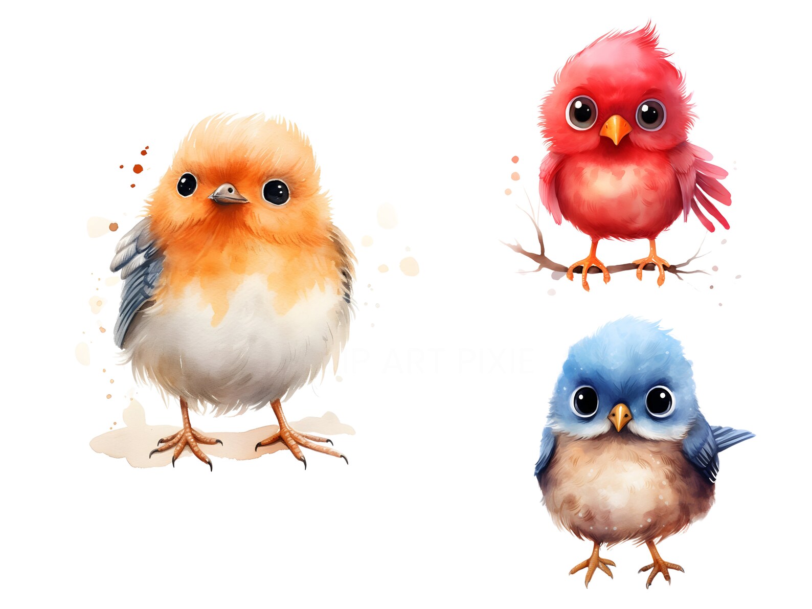 Birds Clip Art Pack Watercolour, Clipart or Commercial Use, Bird, Bird ...