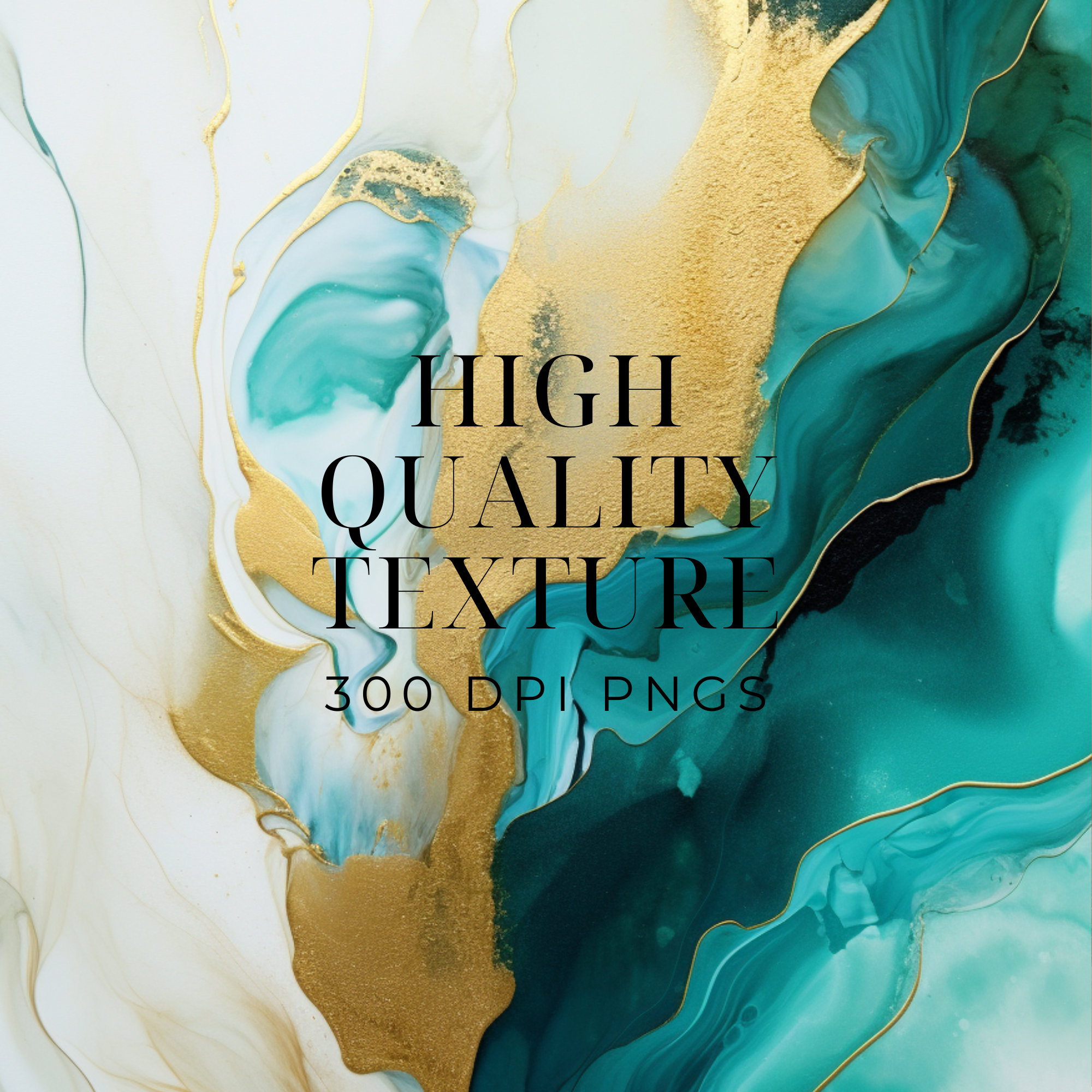 Teal and Gold Alcohol Ink Texture Clipart, PNG, Commercial Use, Teal ...