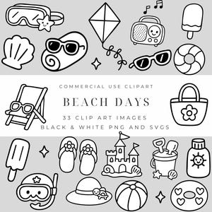 Beach Days Clipart Pack – Bold & Fun Summer Elements, Beach Toys ...