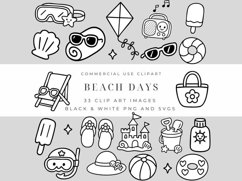Beach Days Clipart Pack – Bold & Fun Summer Elements, Beach Toys ...