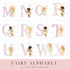 Watercolor Fairy Alphabet Clipart Set | Extra Magical Elements | Pastel ...