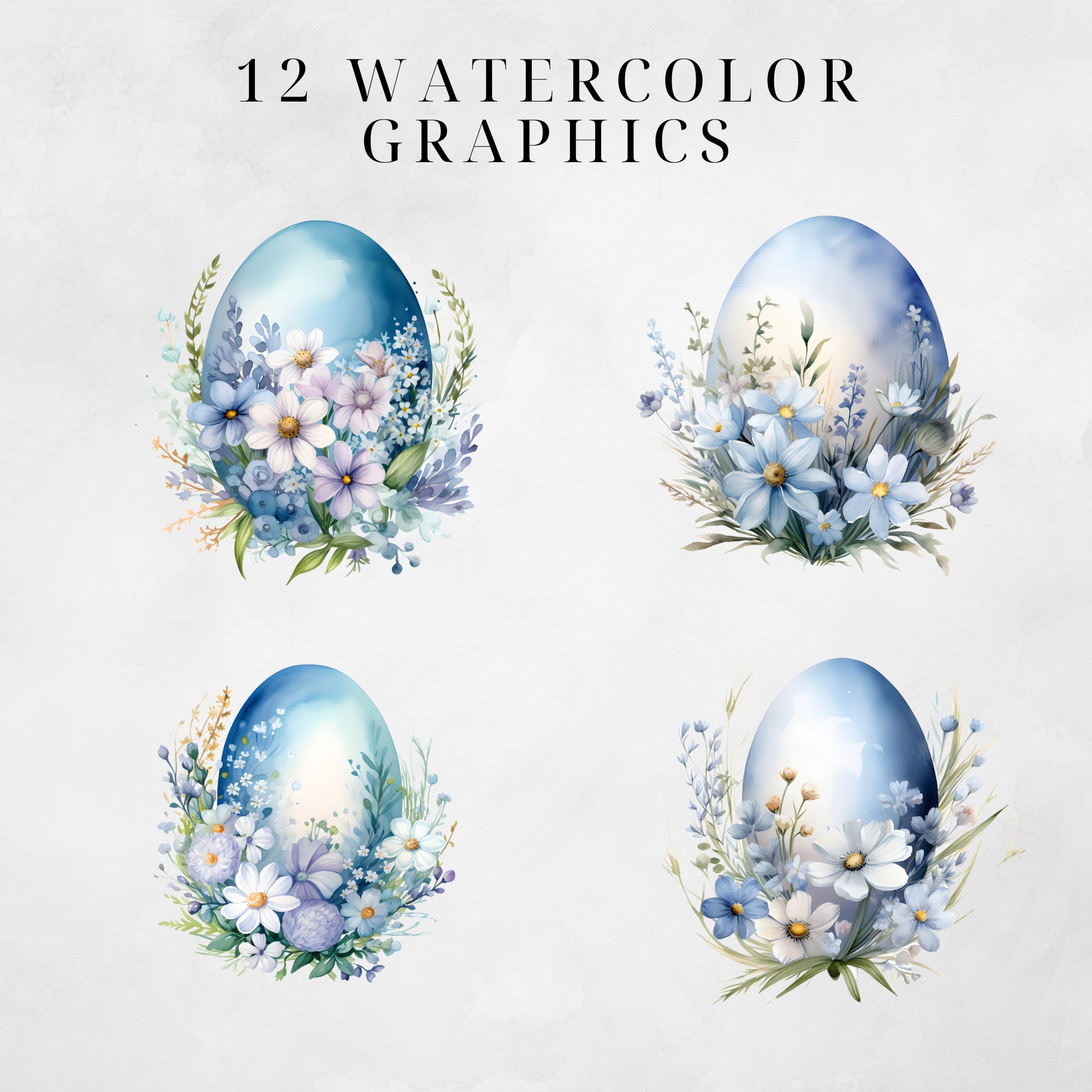 Watercolor Pastel Easter Eggs Clipart, Clipart for Commercial Use ...