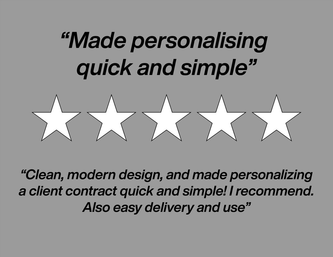 Freelance Design Contract Template for Canva | Minimal | Easy to Use - Etsy