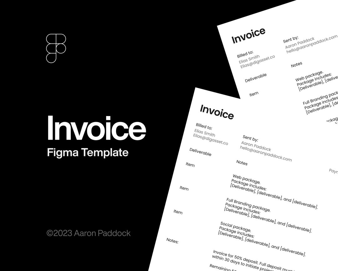 Invoice Template for Figma Small Business Modern and Professional ...