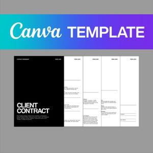 Freelance Design Contract Template for Canva | Minimal | Easy to Use - Etsy