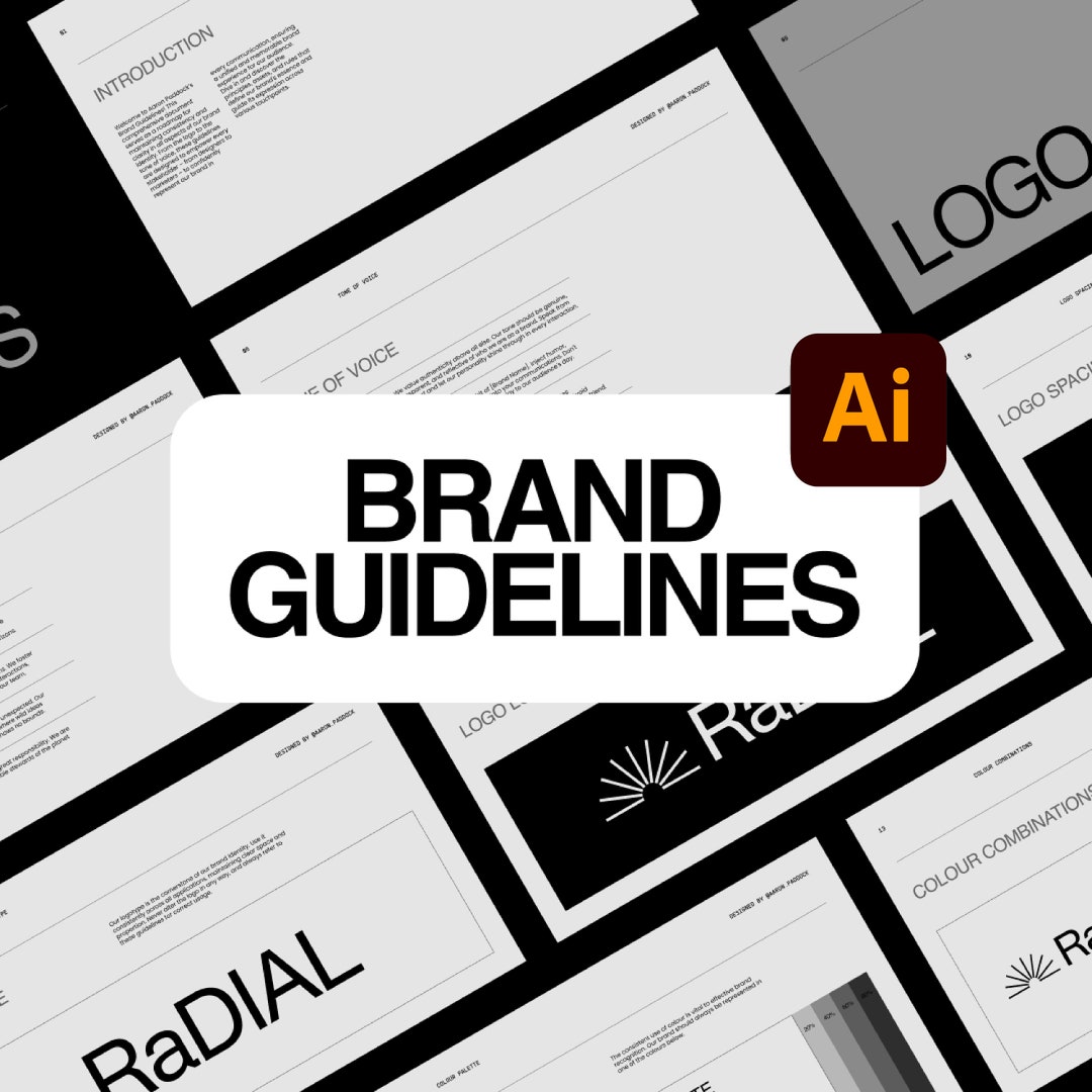 Brand Guidelines Template for Adobe Illustrator | Brand Manual | Brand ...