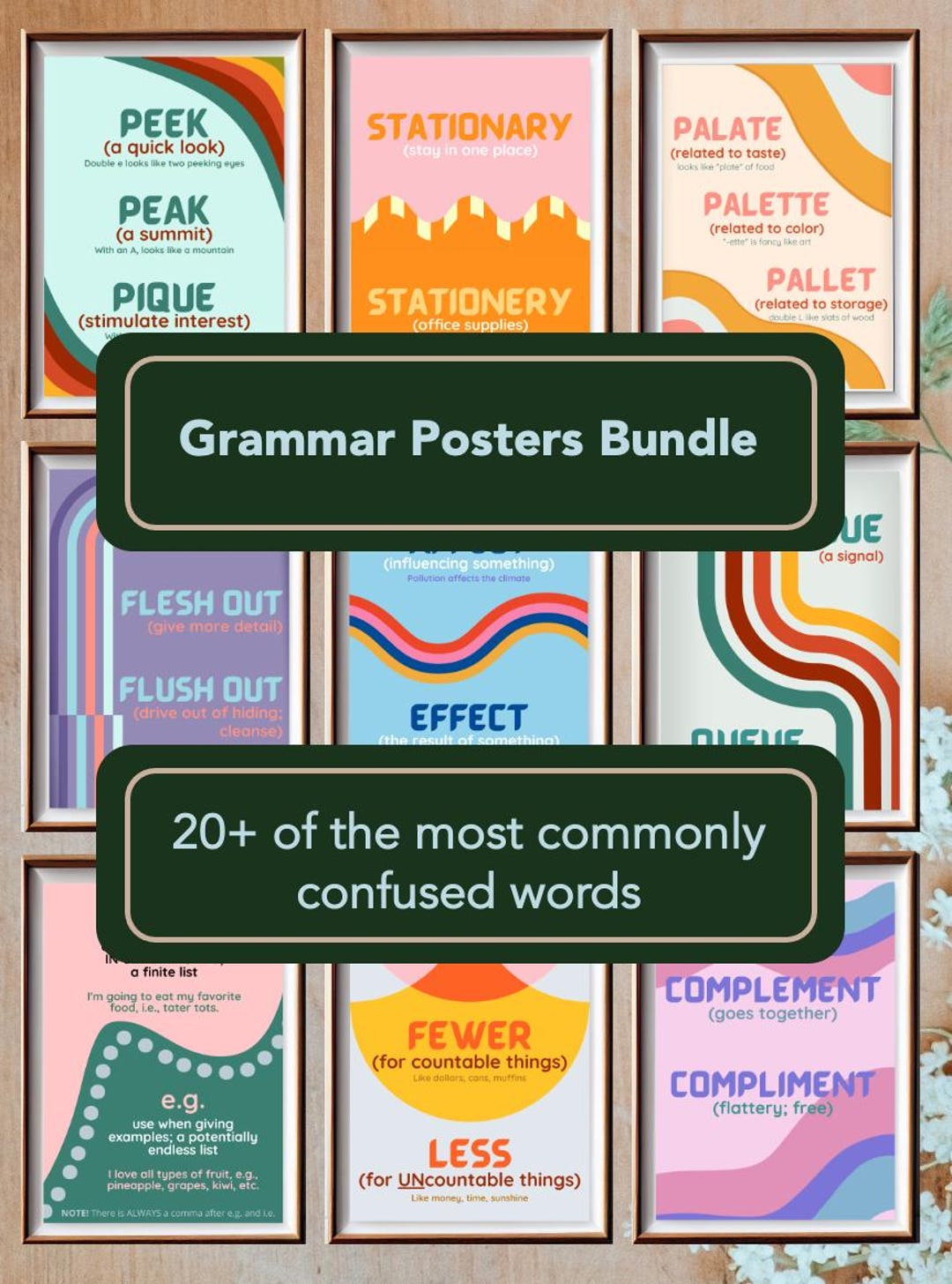 Confused Words Grammar Posters | Classroom Homeschool Decor (digital ...