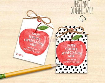 Teacher Appreciation Gift Tag // Teacher Appreciation Gift // Printable ...