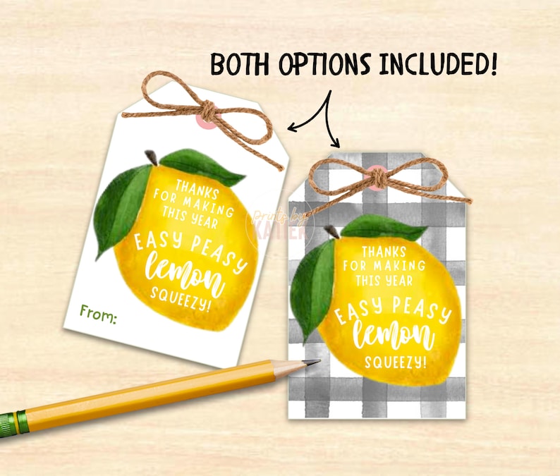 Teacher Appreciation Tag // Teacher Gift Tag // Lemon Teacher Gift ...