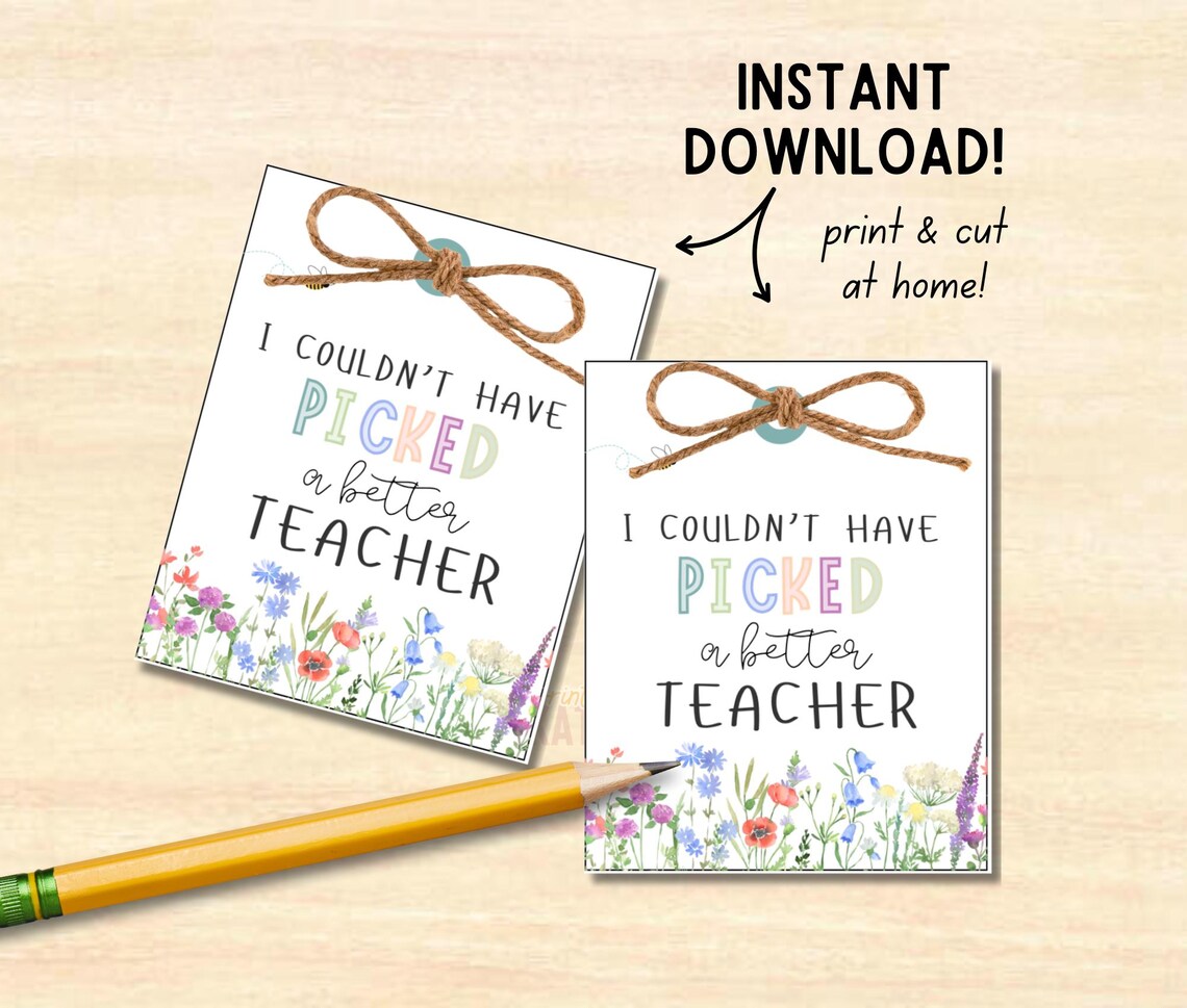 Flower Teacher Gift // Teacher Appreciation Gift Tag // Teacher Gift ...