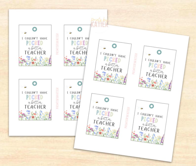 Flower Teacher Gift // Teacher Appreciation Gift Tag // Teacher Gift ...