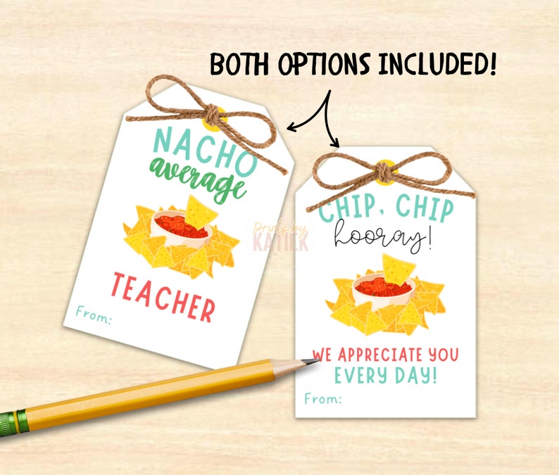 Chips & Salsa Gift Tag // Teacher Appreciation Gift Tag // Teacher ...