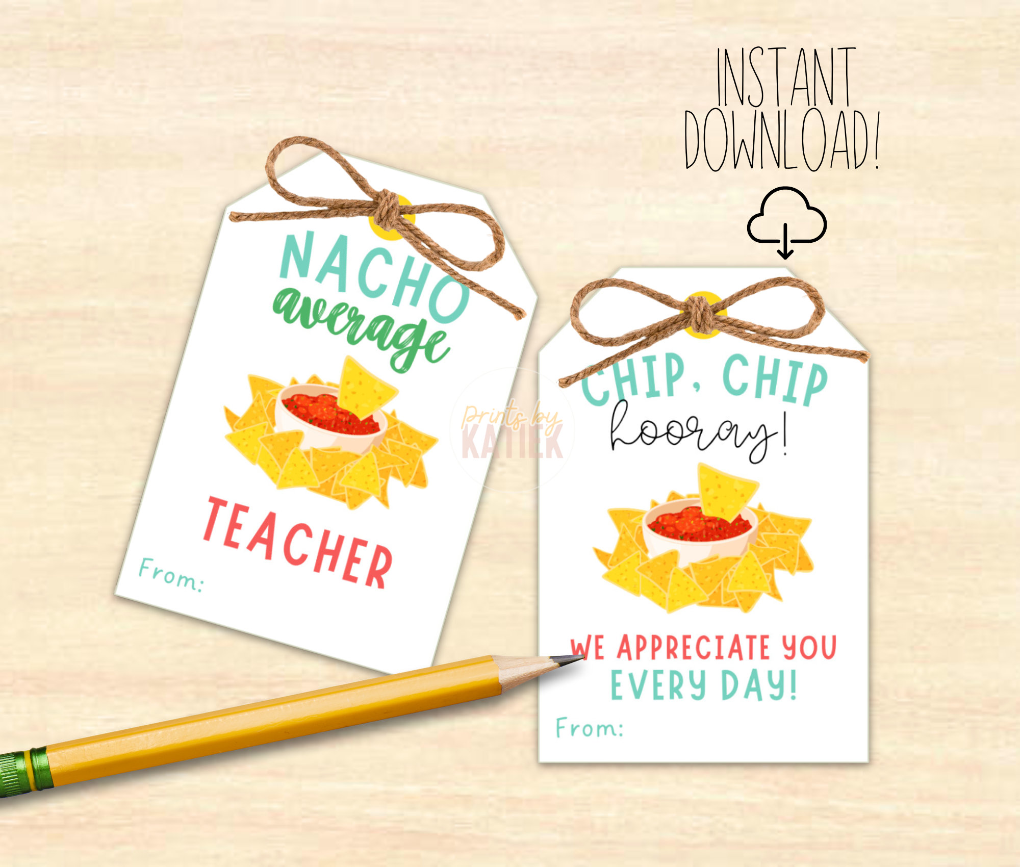 Chips & Salsa Gift Tag // Teacher Appreciation Gift Tag // Teacher ...