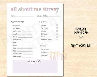 Teacher Favorites // Teacher Questionnaire // Teacher Survey // Teacher ...