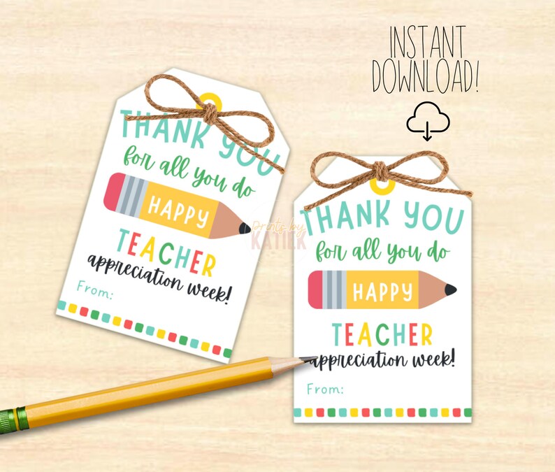Teacher Appreciation Gift Tag // Teacher Appreciation Gift // Printable ...