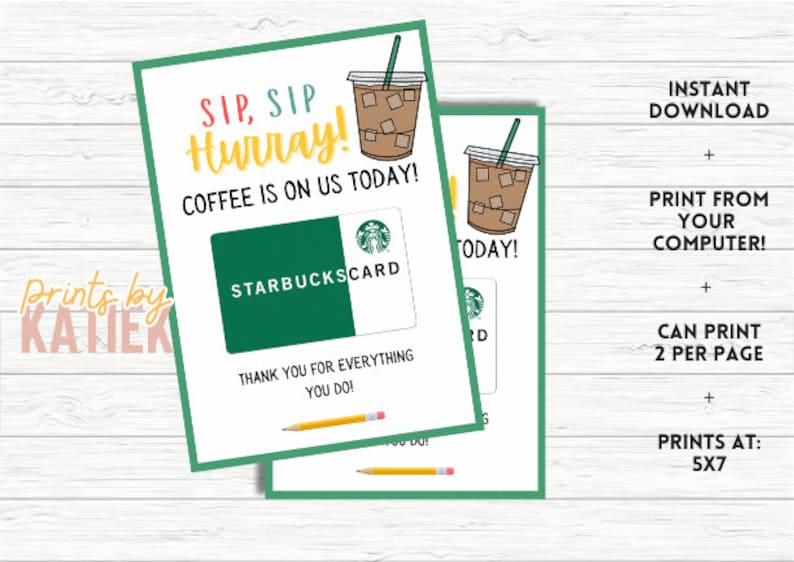 Printable Teacher Coffee Gift // Teacher Thank You Gift // Teacher ...