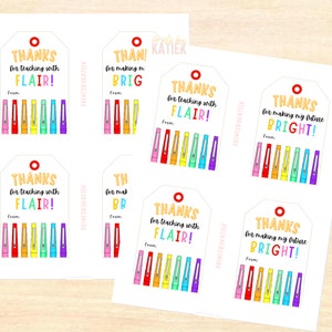 Flair Pen Teacher Gift // Flair Pen Teacher Gift Tag // End of Year ...