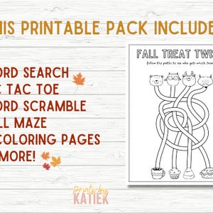 Fall Activity Printable | Fall Coloring Pages | Fall Activity Bundle ...