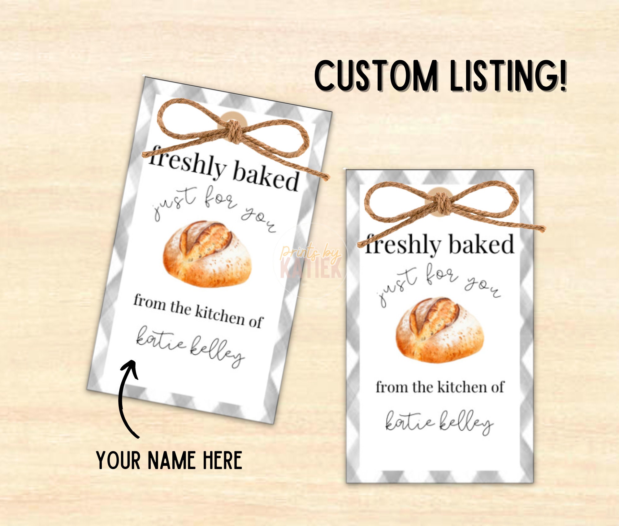 CUSTOM Sourdough Tag // Custom Printable Tag // Custom Sourdough Tag ...