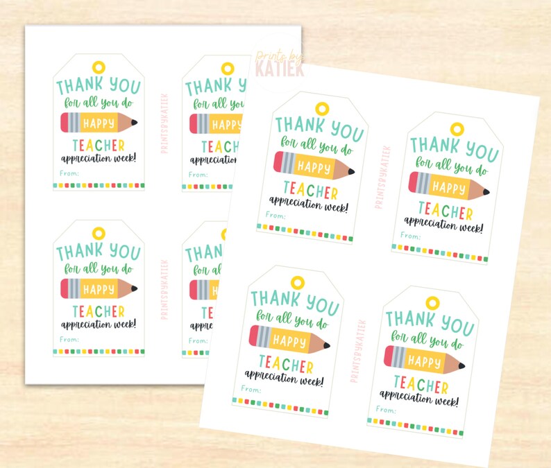 Teacher Appreciation Gift Tag // Teacher Appreciation Gift // Printable ...