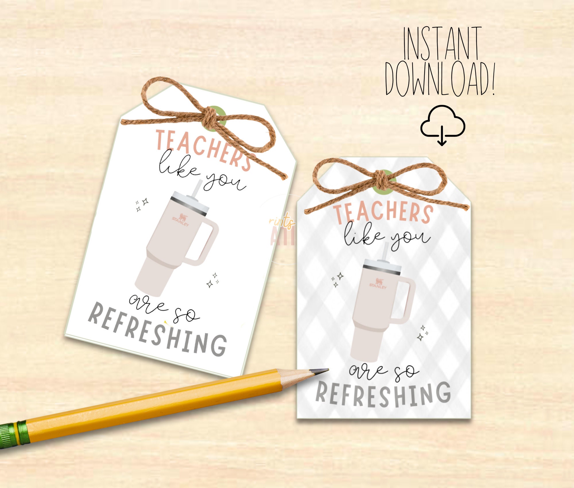 Stanley Cup Teacher Gift // Teacher Appreciation Gift Tag // Teacher ...