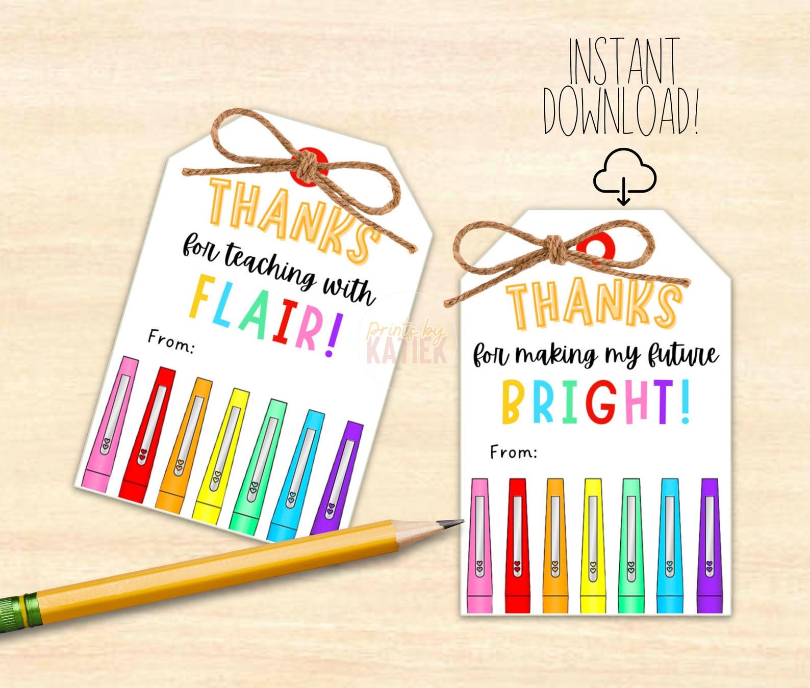 Flair Pen Teacher Gift // Flair Pen Teacher Gift Tag // End of Year ...