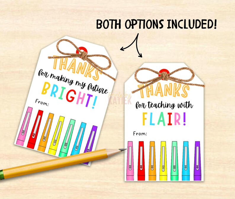 Flair Pen Teacher Gift // Flair Pen Teacher Gift Tag // End of Year ...