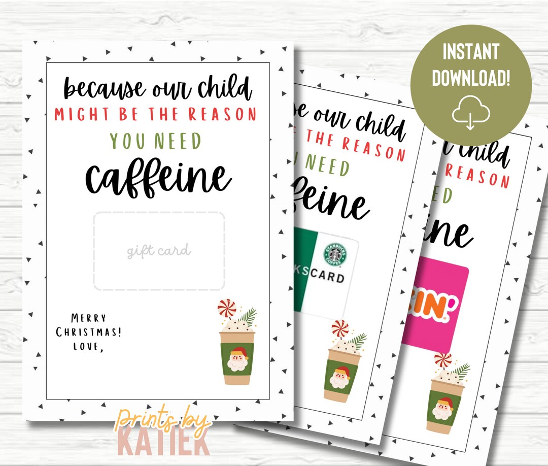 Printable Christmas Coffee Gift // Teacher Christmas Gift // Teacher ...