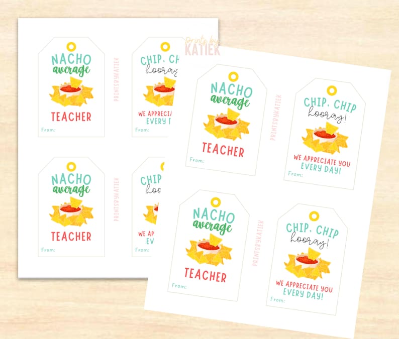 Chips & Salsa Gift Tag // Teacher Appreciation Gift Tag // Teacher ...