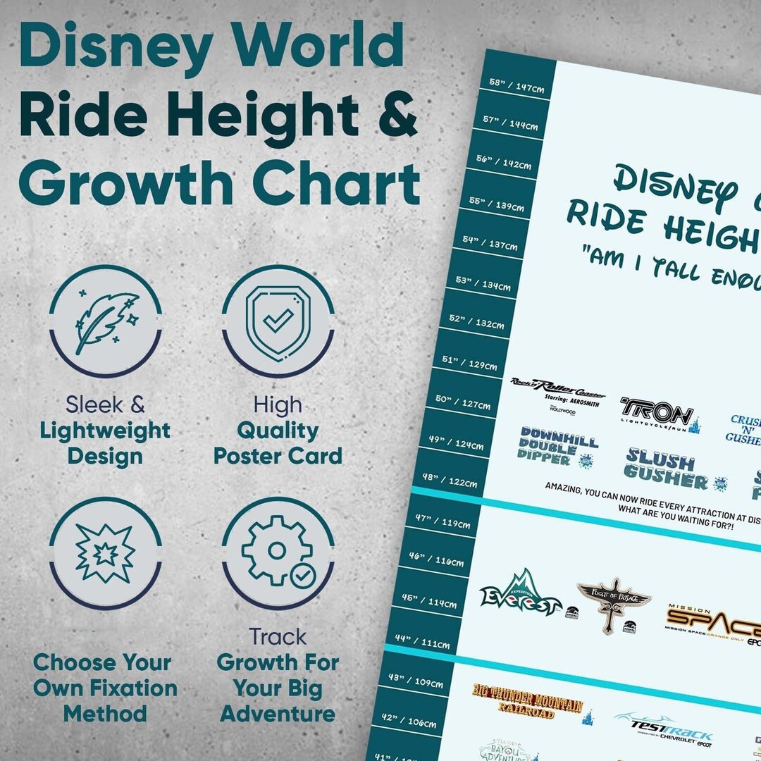 Disney World Ride Height Chart - Height Guide for Orlando Vacation ...
