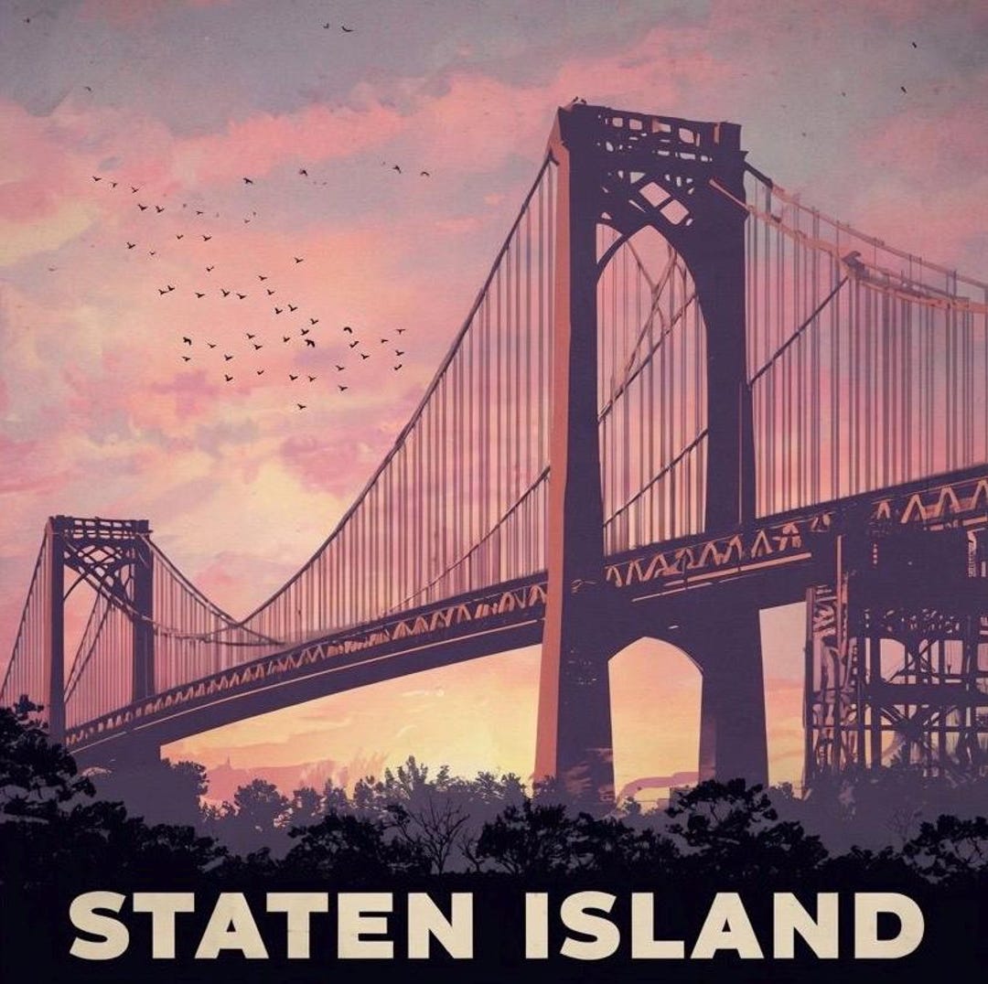 Staten Island Goethals Bridge Digital Poster Print - Etsy