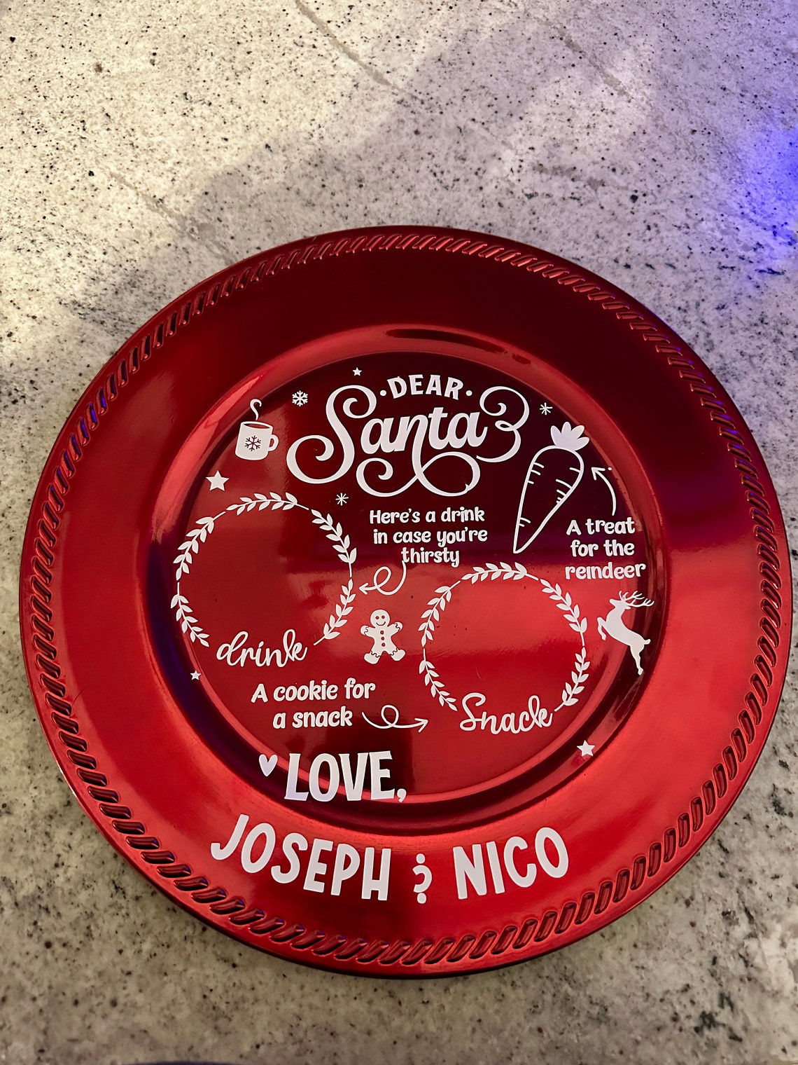 Dear Santa Customized Plate, Dear Santa Personalized Tray, Personalized ...