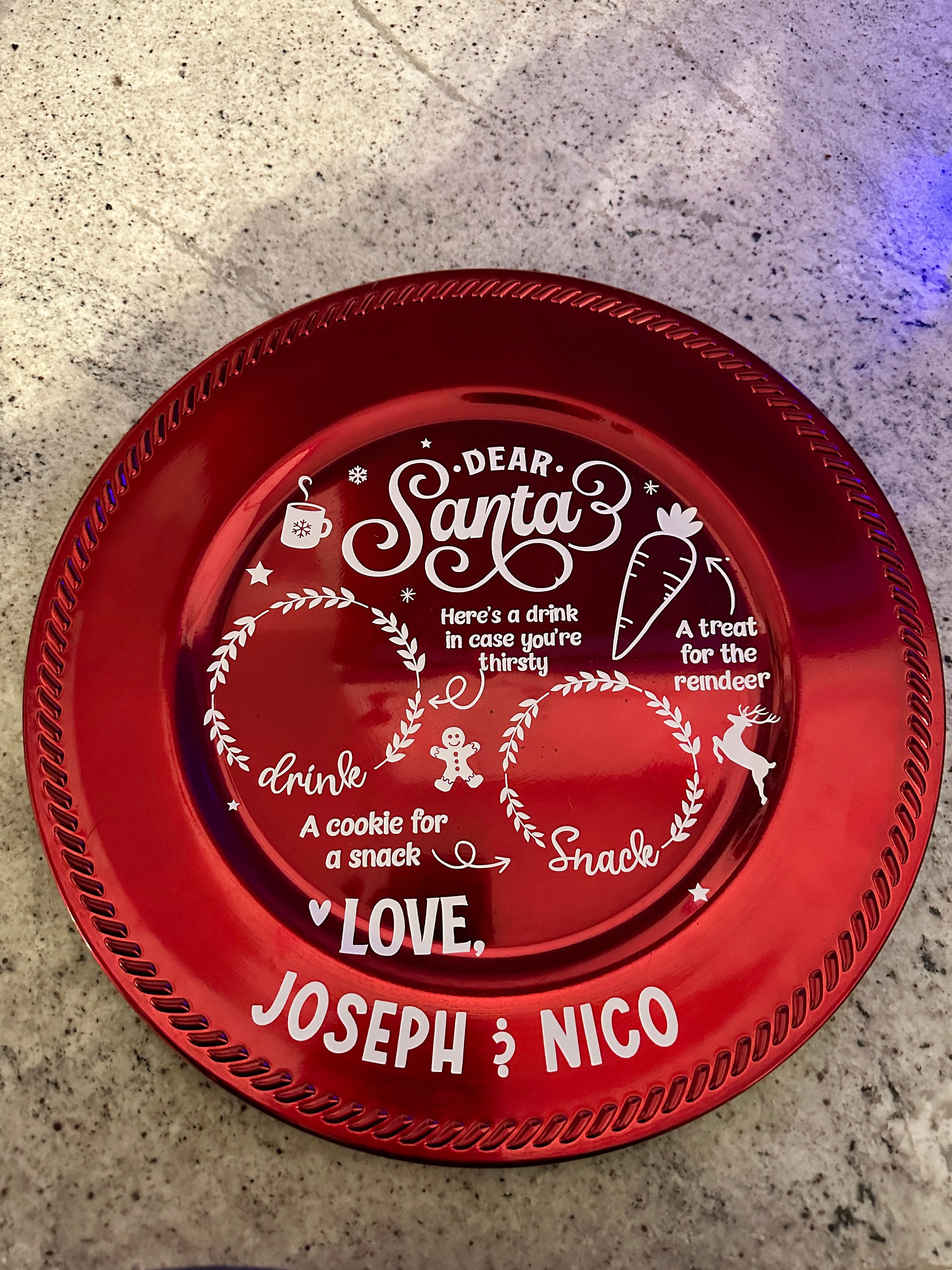 Dear Santa Customized Plate, Dear Santa Personalized Tray, Personalized ...